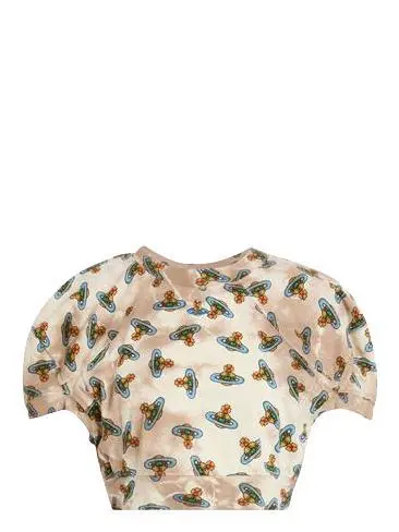 VIVIENNE WESTWOOD Organic Cotton Crop T-shirt - Beige