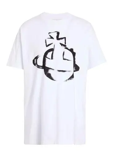 VIVIENNE WESTWOOD Logo-print Organic Cotton T-shirt - White