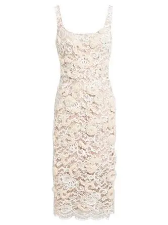 Elisabetta Franchi Lace Midi Dress - White