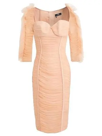 Elisabetta Franchi Midi Bodycon Dress - Pink