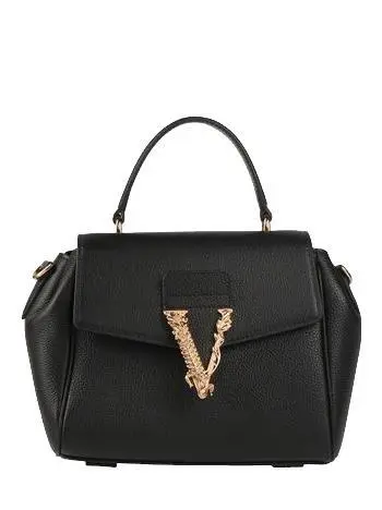 Versace Handbag In Calfskin - Black