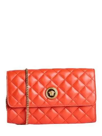 Versace Handbag In Light Lambskin - Tomato Red