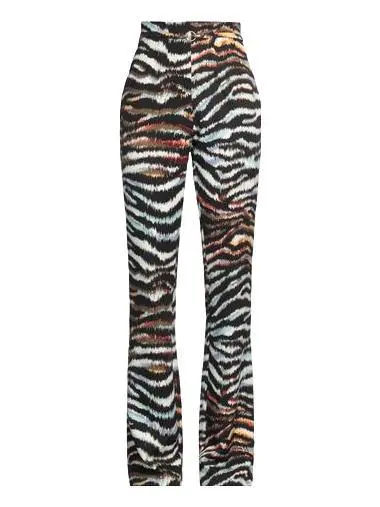 Just Cavalli Flared Tiger Print Pants - Black