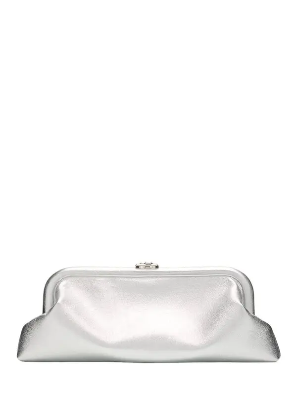 JIMMY CHOO Skylar Frame Metallic Clutch - Silver Silver
