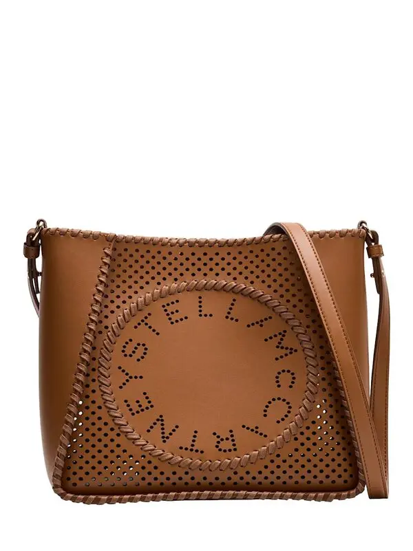 Stella McCartney Logo Perforated Crossbody Bag - Cuoio