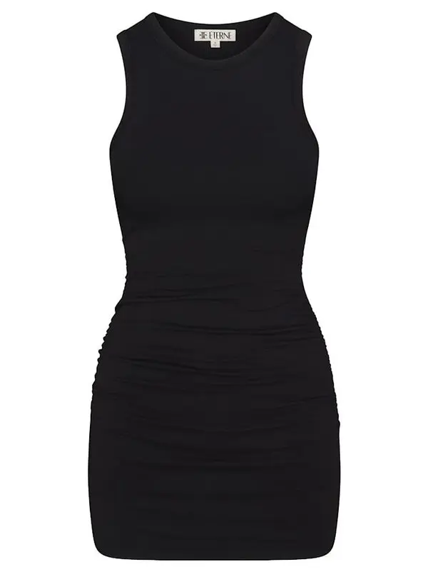 Eterne Carrie Ruched Mini Dress - Blk