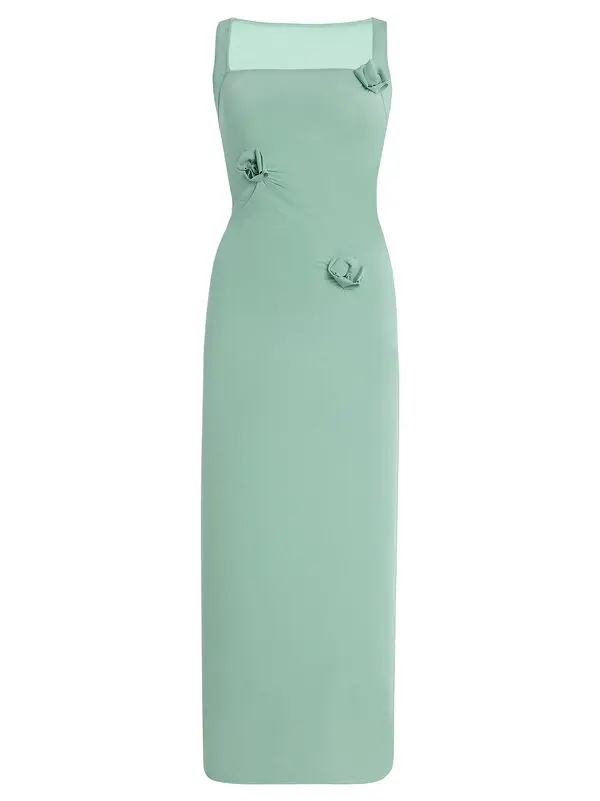 MAYGEL CORONEL Ivy Rosette Jersey Midi Dress - Green