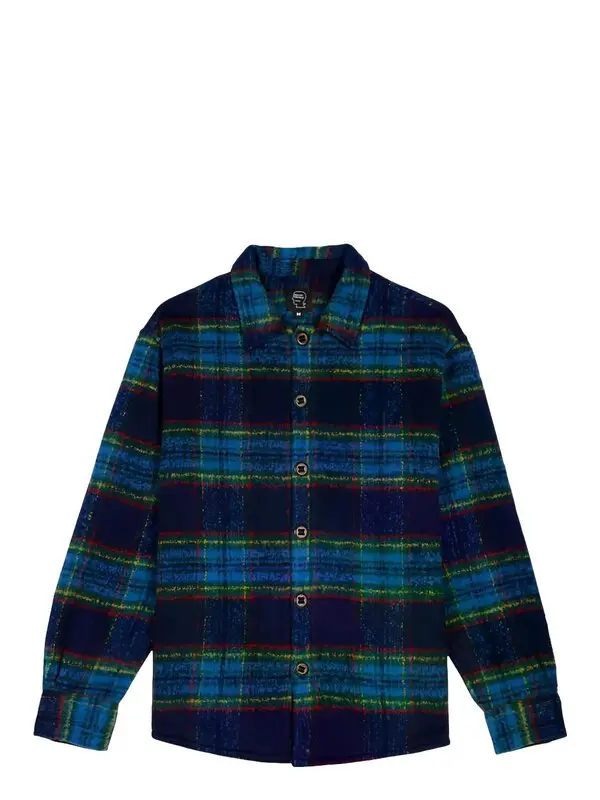 BRAIN DEAD Checked Flannel Shirt - Blue