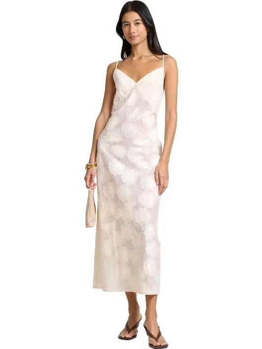 Onia Floral Burnout Slip Dress - Cream