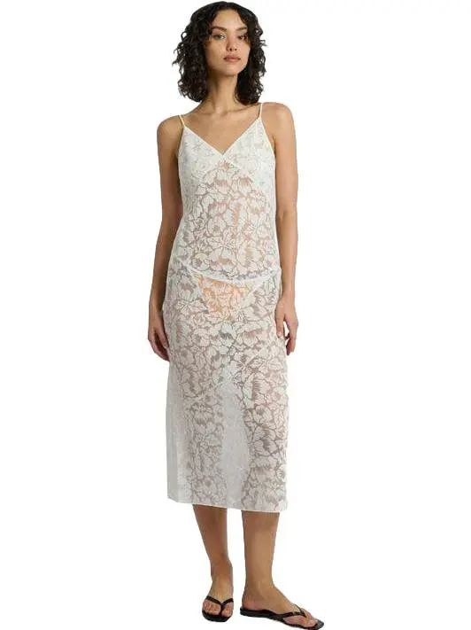 Onia Floral Burnout Slip Dress - White