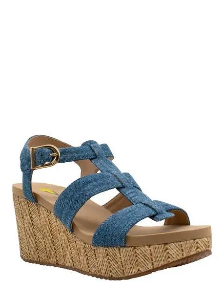VOLATILE Crimini Platform Wedge Sandal - Denim