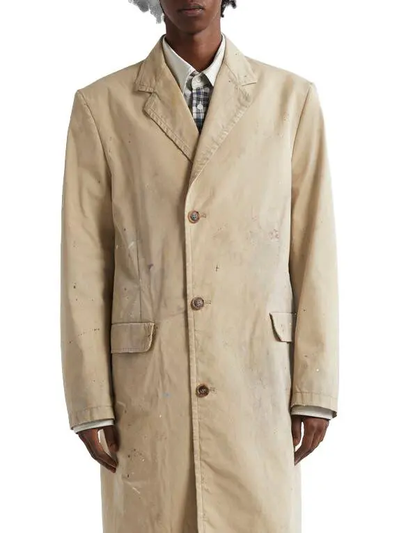 MAISON MARGIELA Paint Splatter Car Coat - Beige