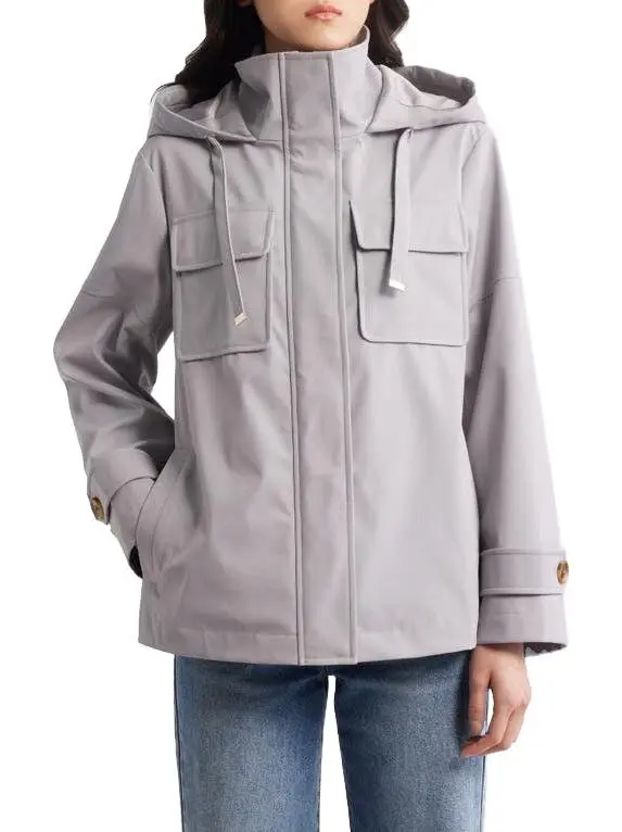 Bcbgmaxazria Water Resistant Hooded Jacket - Stone