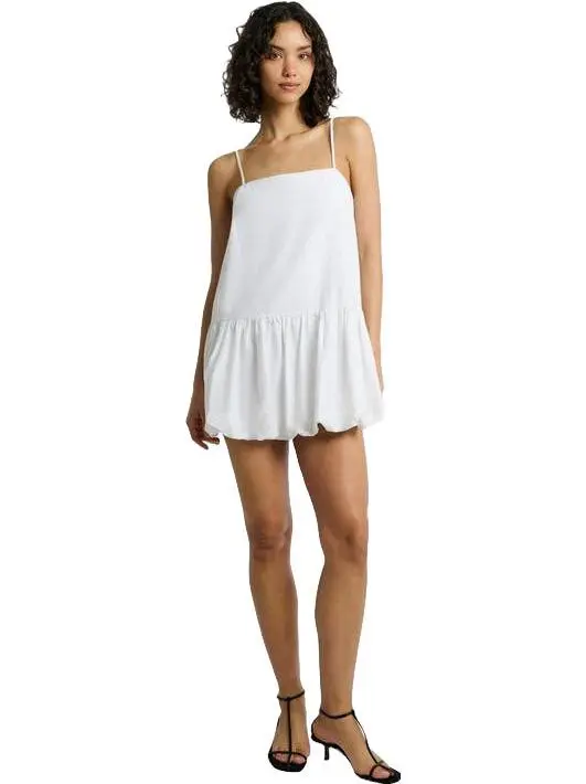 Onia Air Linen Bubble Mini Dress - White