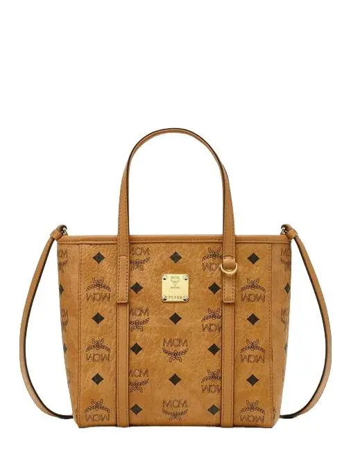 Mcm X-mini Toni Visetos Top-zip Shopper - Cognac