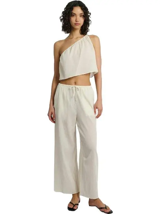 Onia Crinkle Gauze Drawstring Pant - Egret