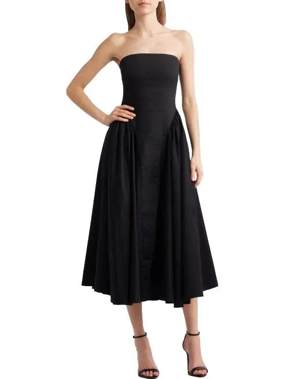 DELFI COLLECTIVE Imani Strapless Midi Dress - Black