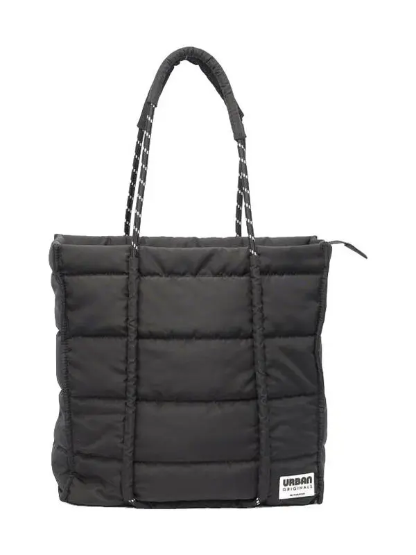 URBAN ORIGINALS Palm Quilted Recycled Nylon Tote - Black