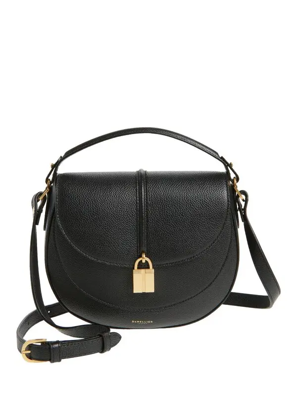 DEMELLIER Siena Leather Saddle Crossbody Bag - Black