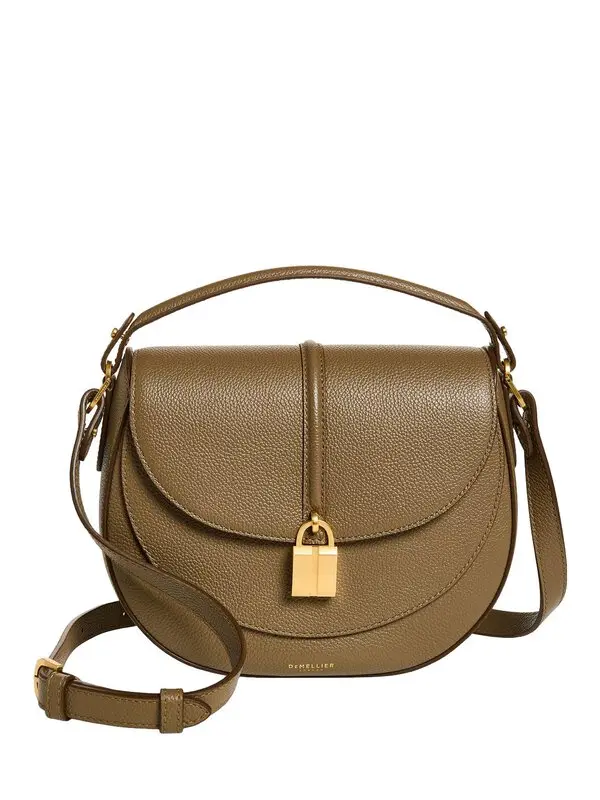 DEMELLIER Siena Leather Saddle Crossbody Bag - Dark Taupe