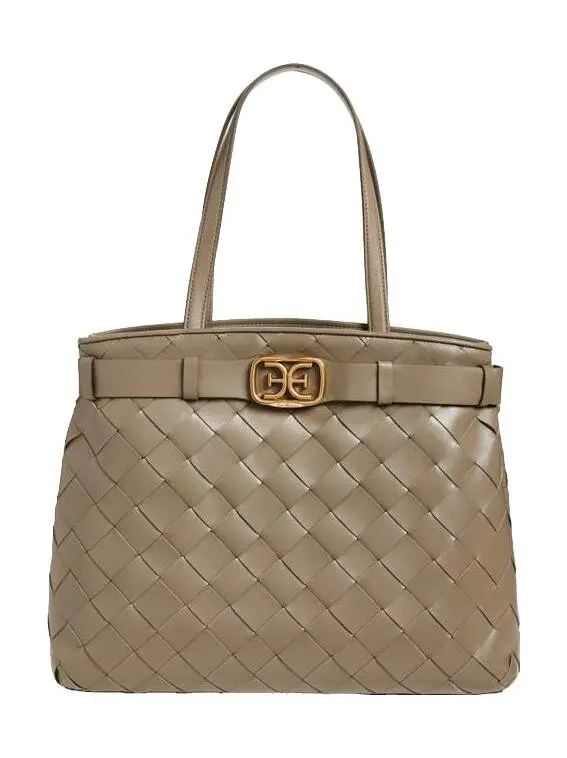 Sam Edelman Cleo Woven Leather Tote - Taupe