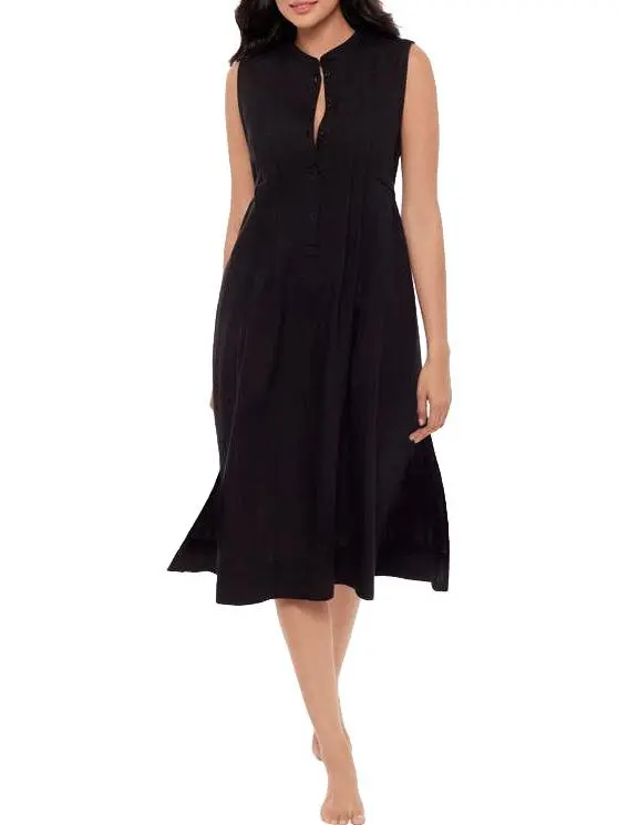 MIRACLESUIT® Pleated Sleeveless Midi Dress - Black