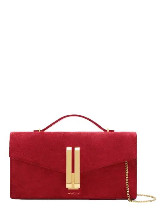 DEMELLIER Vancouver Leather Clutch - Berry Red/berry Red