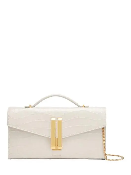 DEMELLIER Vancouver Leather Clutch - Chalk