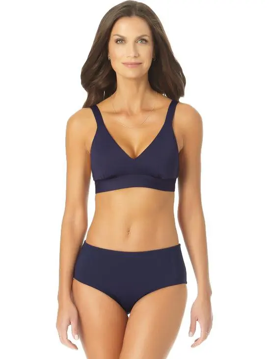 ANNE COLE Easy Triangle Bikini Top - Black