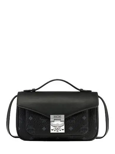Mcm Tracy Crossbody In Visetos Leather Mix - Black