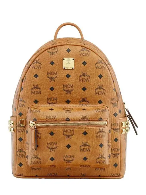 Mcm Stark Side Studs Backpack - Cognac