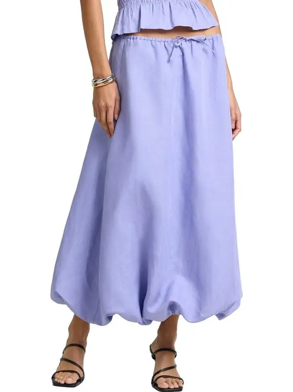 Onia Air Linen Bubble Maxi Skirt - Periwinkle