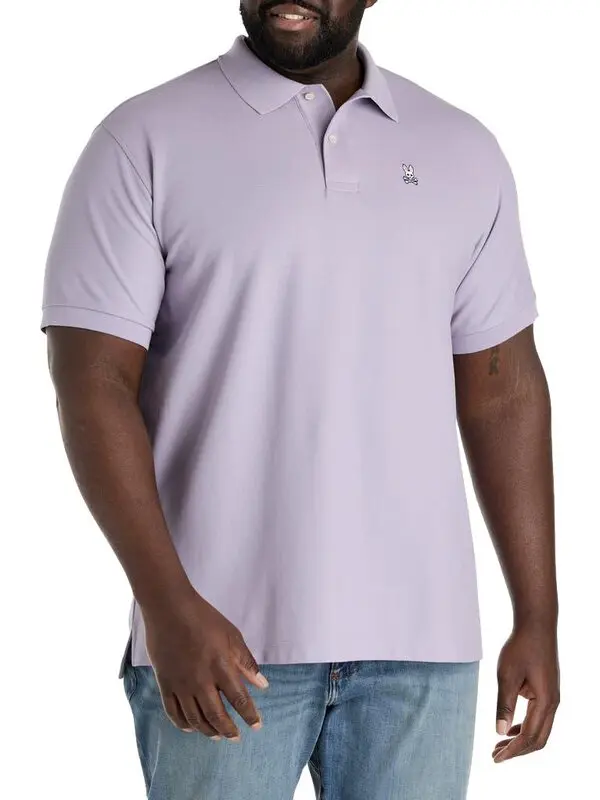 Psycho Bunny Big & Tall Piqué Polo Shirt - Lavendar Grey
