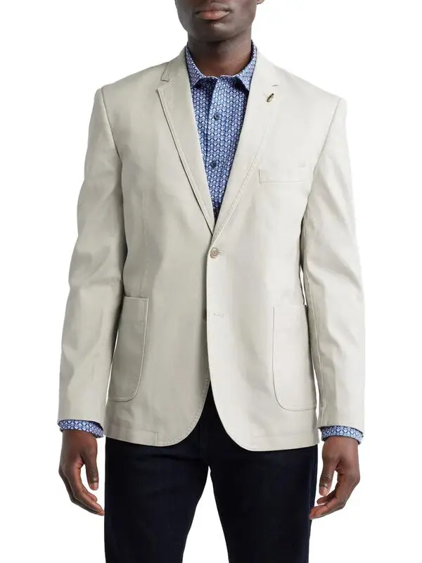 Johnston & Murphy Washed Cotton Stretch Dobby Sport Coat - Stone