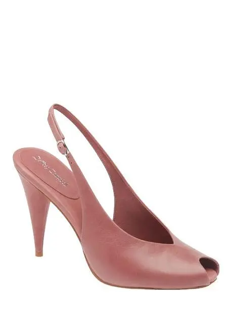 Jeffrey Campbell Snoah Slingback Peep Toe Pumps - Dark Pink