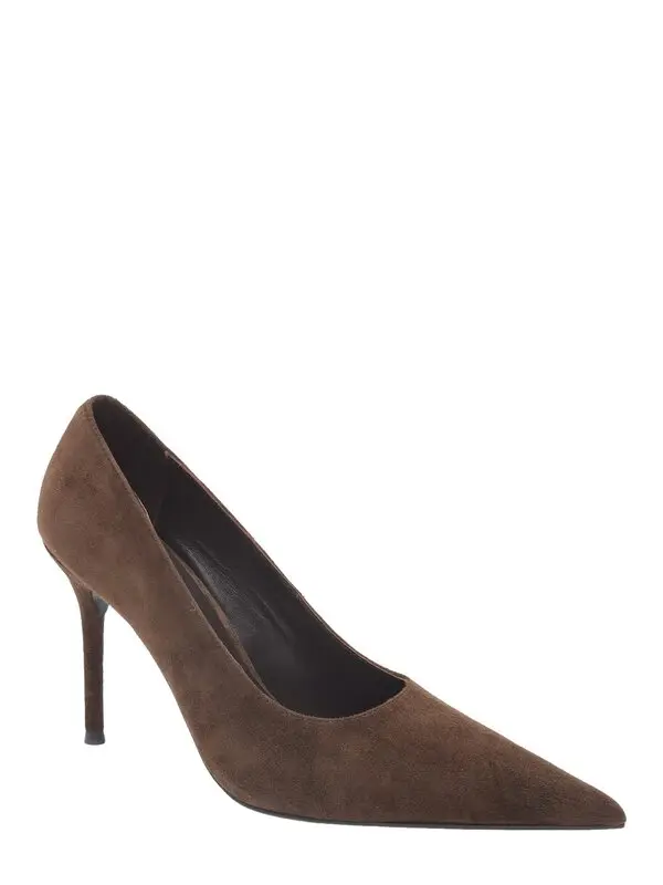 TONY BIANCO Imogen Pointed Toe Pumps - Espresso Suede