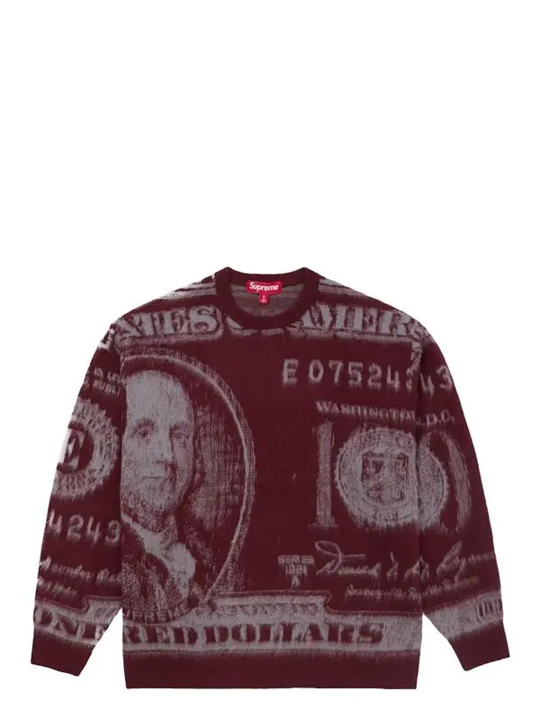 Supreme Money Sweater - Burgundy