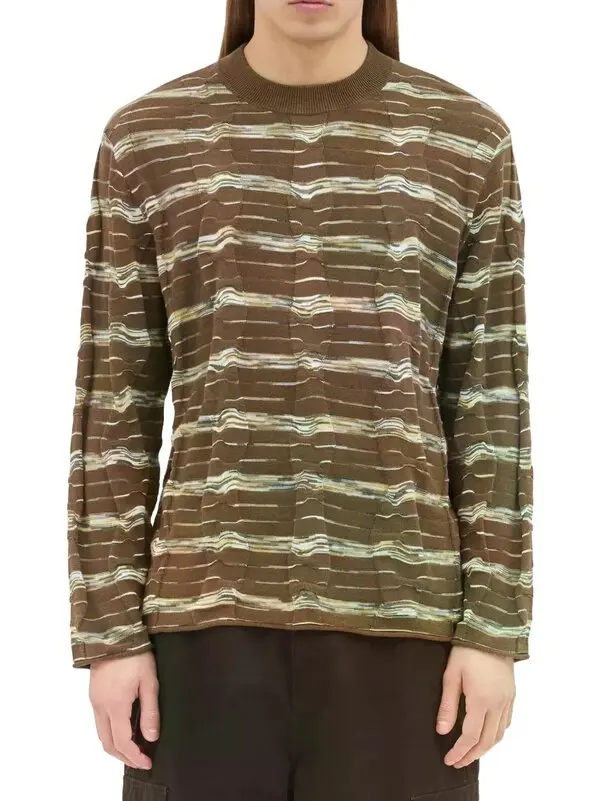 BRAIN DEAD Cotton Textured Sweatshirt - Brown