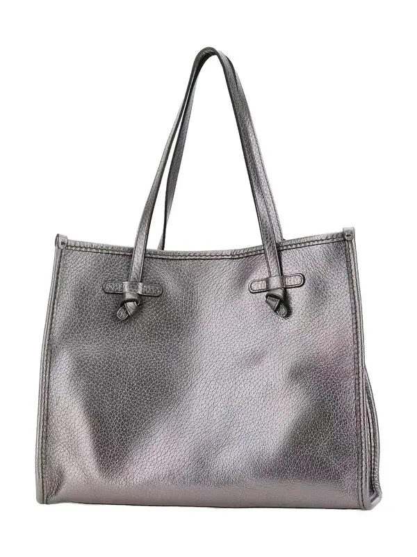 MARCELLA CLUB Leather Tote Bag - Silver