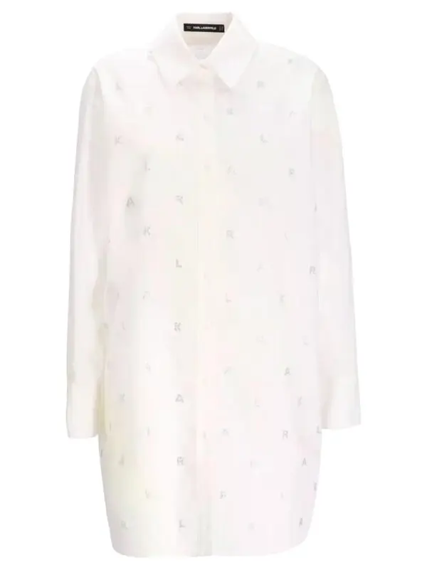 Karl Lagerfeld Logo-embellished Mini Shirt Dress - White