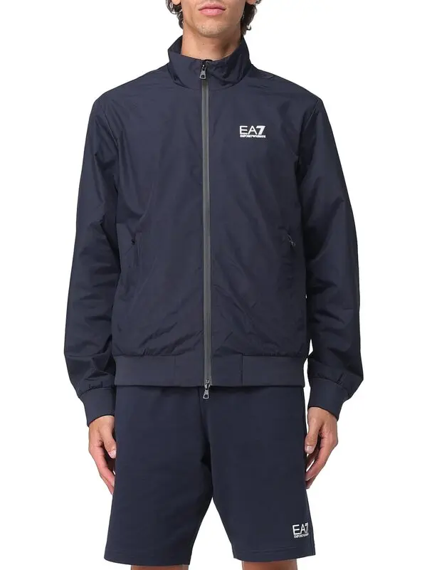 EA7 Polyester Jacket With Logo - Blue