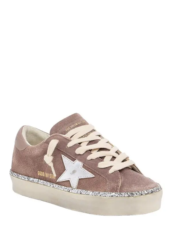 GOLDEN GOOSE Hi Star Lace Up Sneakers - Cinder/silver