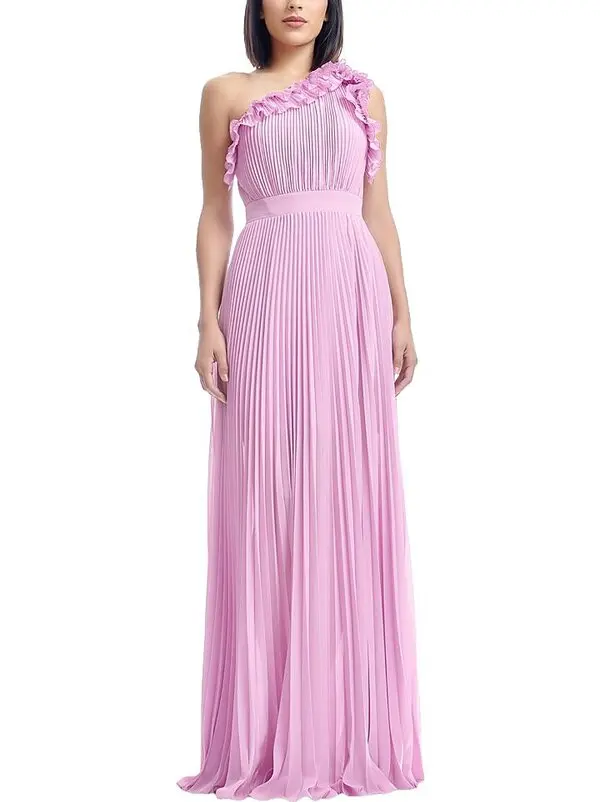 Dress The Population Vida Asymmetric Pleated Gown - Lavender