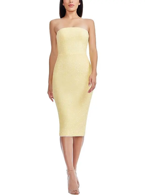 Dress The Population Viviana Dress - Pastel Yellow