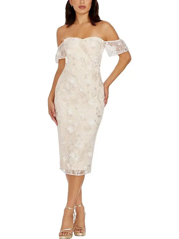 Dress The Population Tara Dress - White Multi