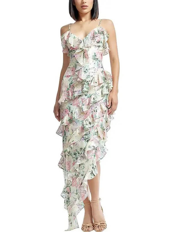 Dress The Population Josefina Gown - Ivory Multi