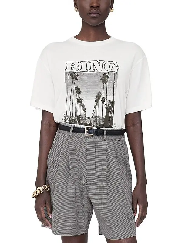 ANINE BING Louis Boxy Graphic Tee - Ivory