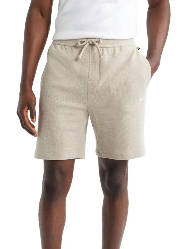 Hugo Boss Waffle Knit Lounge Shorts - Light Beige