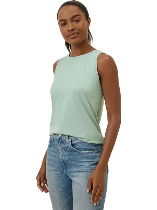 PACT Organic Cotton Softspun High Neck Tank - Agave Green
