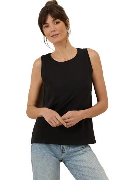PACT Organic Cotton Softspun High Neck Tank - Black